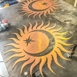 Metal Sun Wall Art Rusted Sun Rustic Sun Yard Art Sun - Etsy