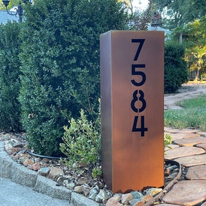 Address Sign -XL- Yard Address Sign - Rusted - Adjacent Sided - Custom ...