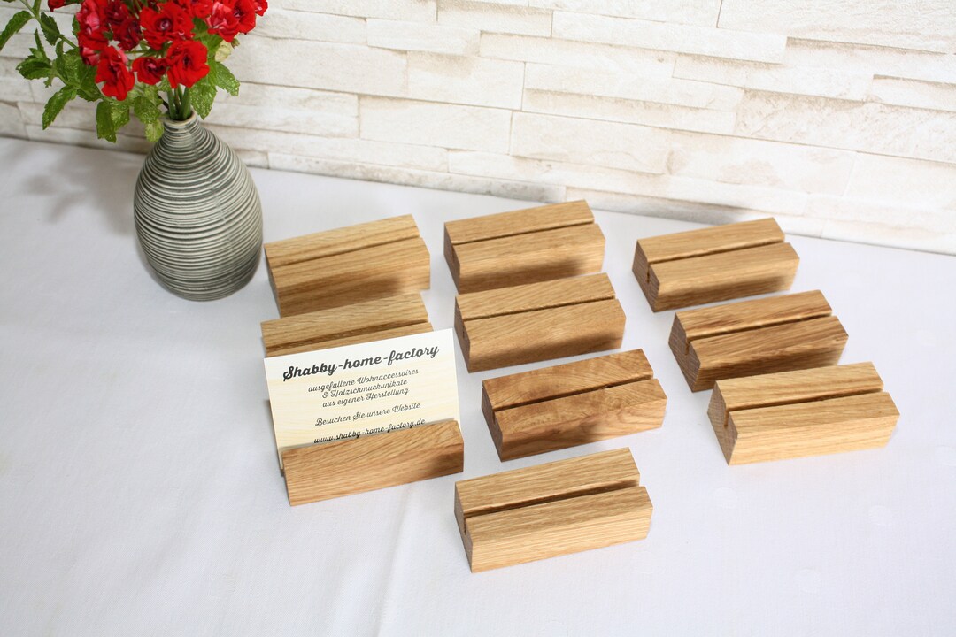 40 Pcs Place Cards Holder Business Cards Holder 8 Cm Solid Oak Oiled - Etsy