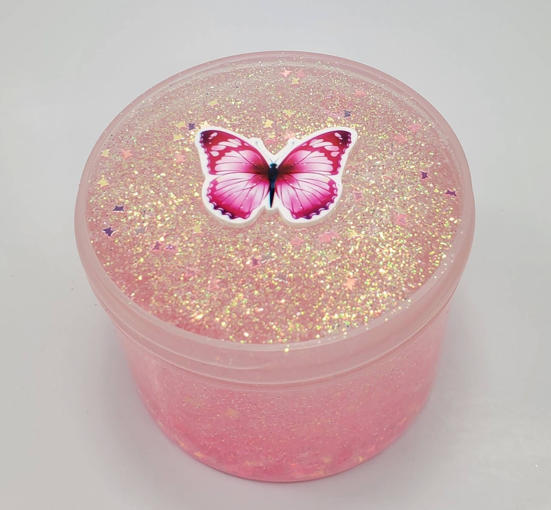 Pink Butterfly - Clear Slime, Fishbowl Slime, Scented Slime, Slime Shop ...