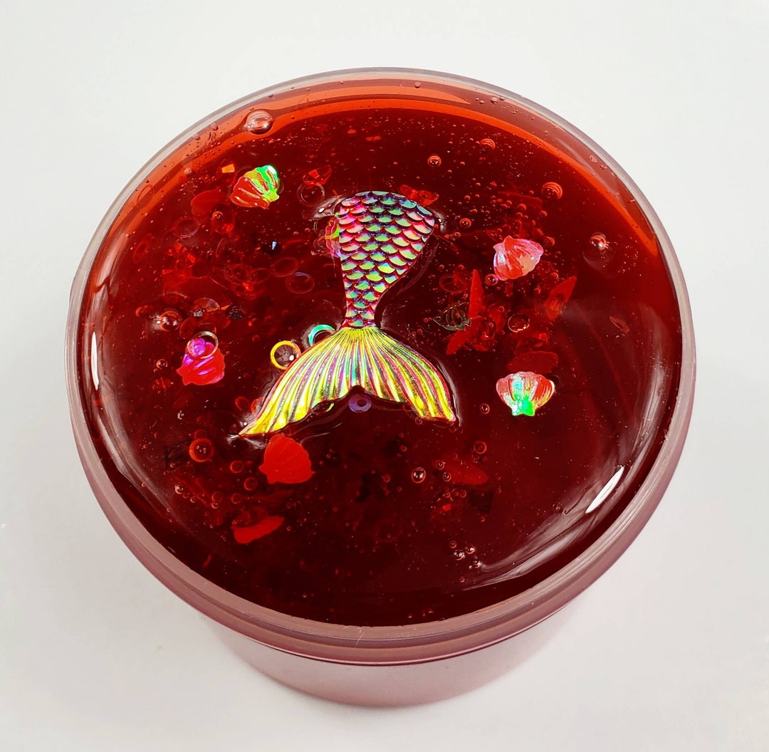 Red Tail Mermaid Clear Slime Mermaid Slime Scented Slime - Etsy