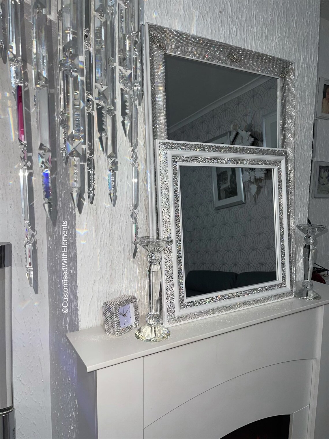 Crystal Mirror 55cm X55cm.thousands of Hand Placed Crystals!home Decor ...