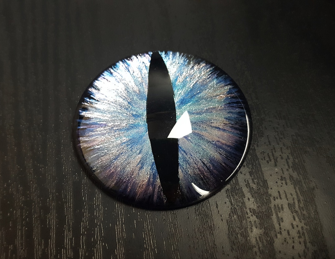 Large Blue Silver Dragon Eye, 50mm - Etsy
