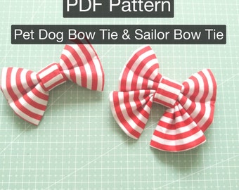 Sewing PDF Pattern Pet Dog Cat Bow Tie 5 Sizes Tutorials Instant ...