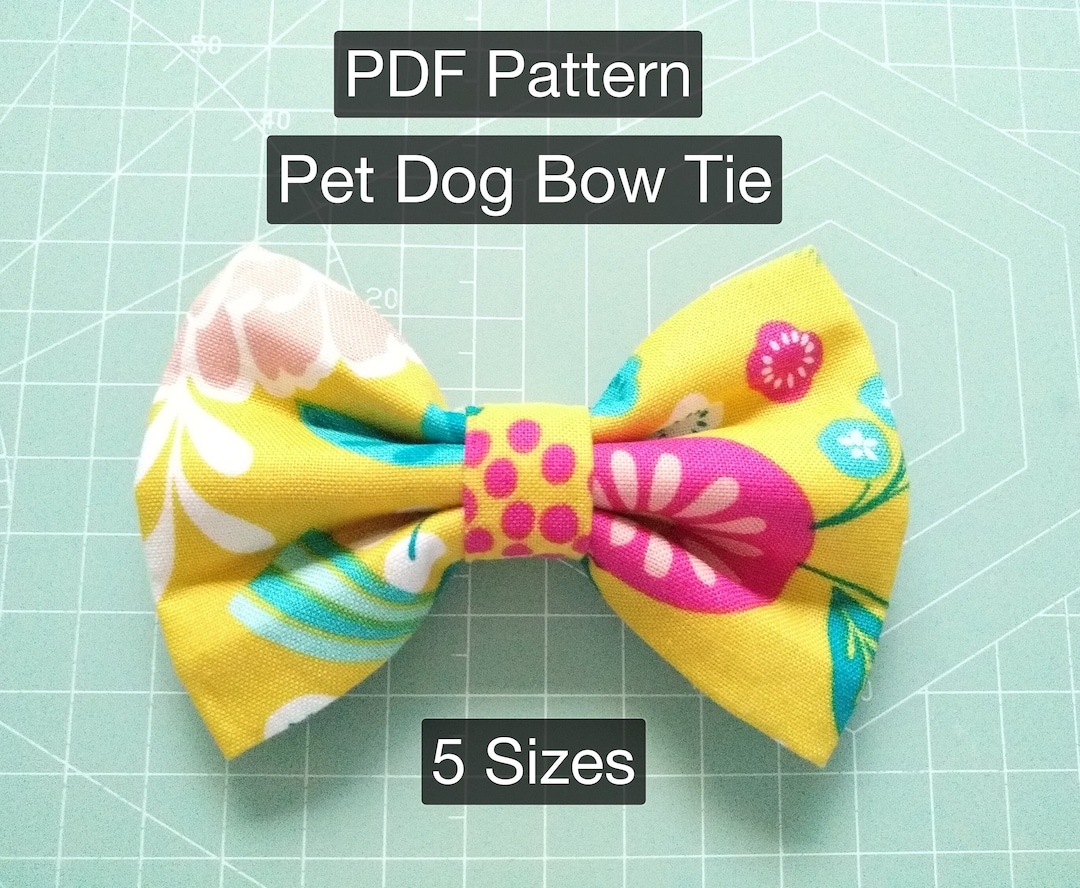 Sewing PDF Pattern Pet Dog Cat Bow Tie 5 Sizes Tutorials Instant Download - Etsy