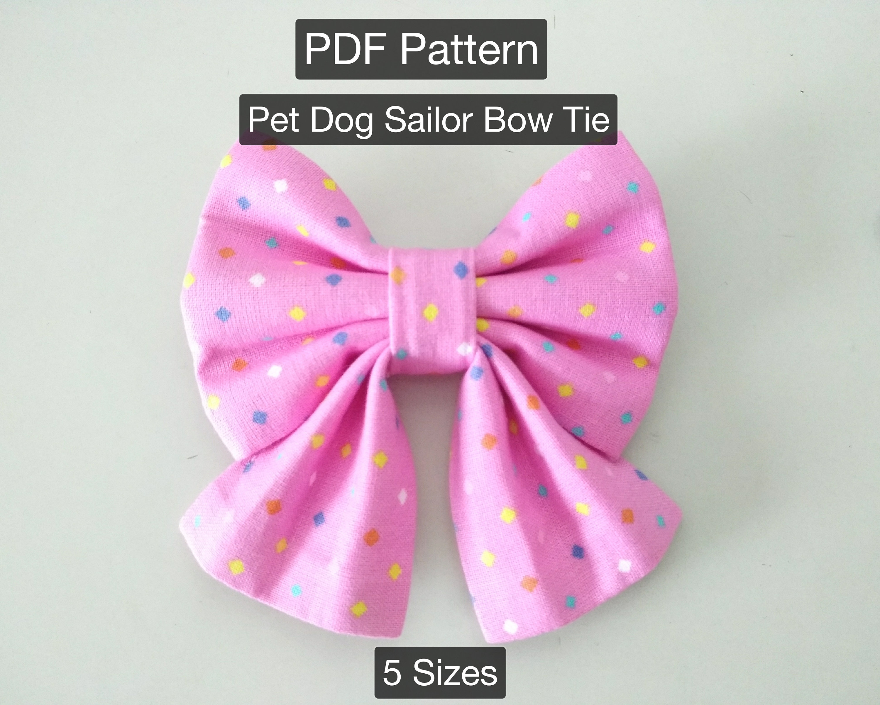 Sewing PDF Pattern Pet Dog Sailor Bow Tie 5 Sizes Tutorials Instant ...