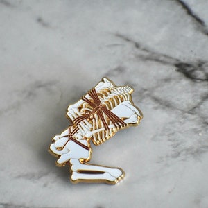 Lewd Shibari Skeleton Gold Enamel Bondage Pins - Etsy