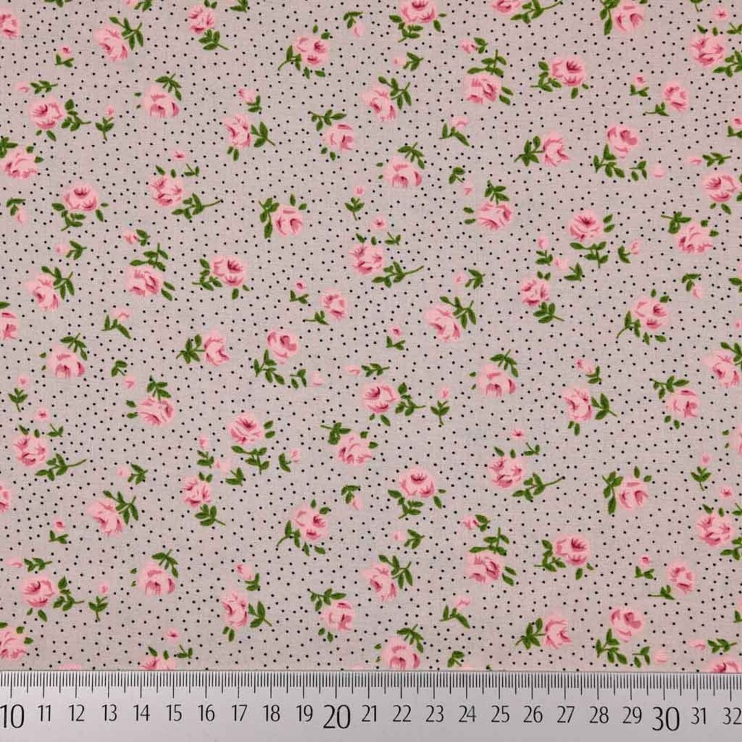 Viskose Stoff Rosen Punkte, Beige - Etsy