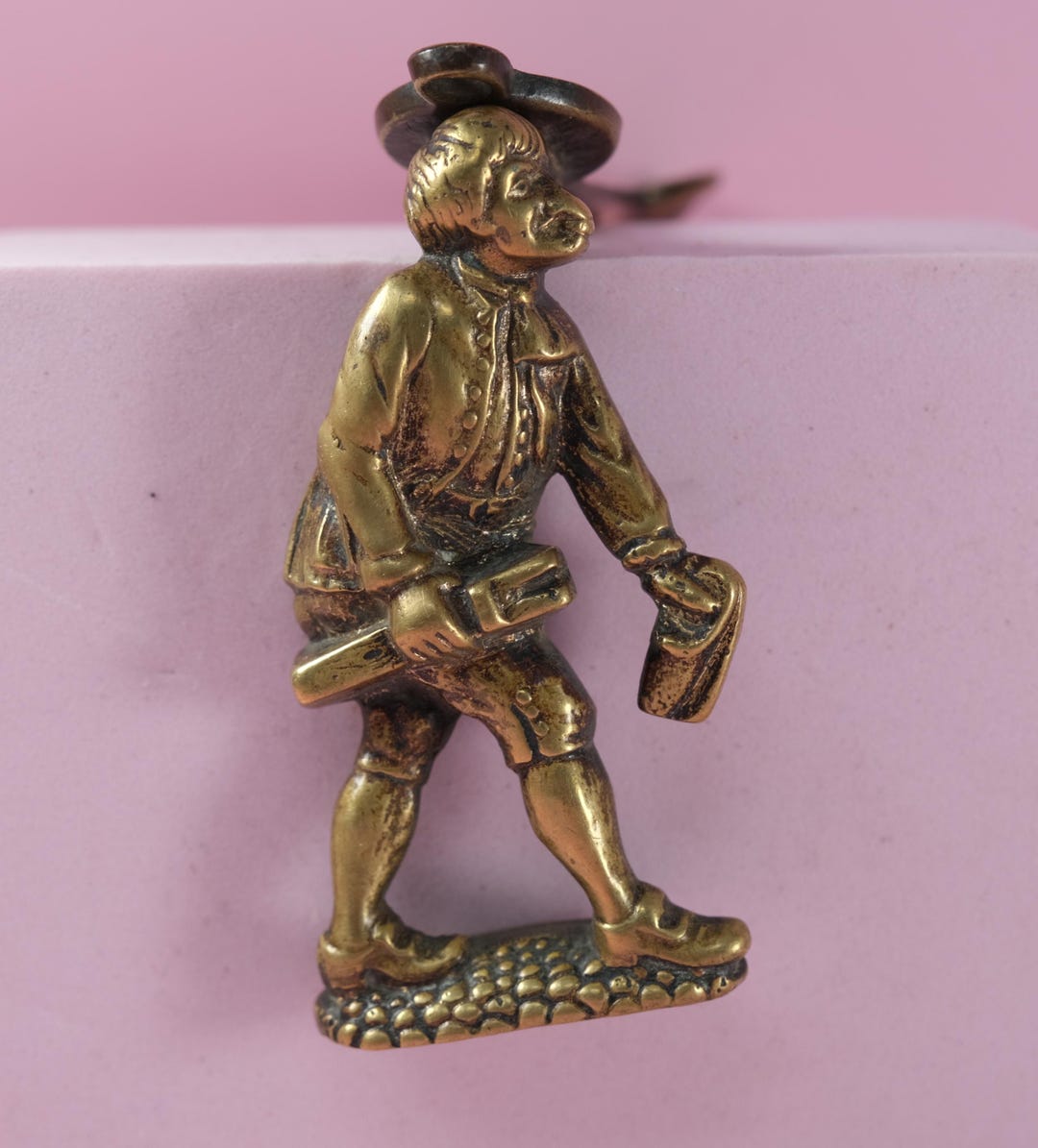 Vintage Brass Door Knocker of a Man Tom Crudd - Etsy