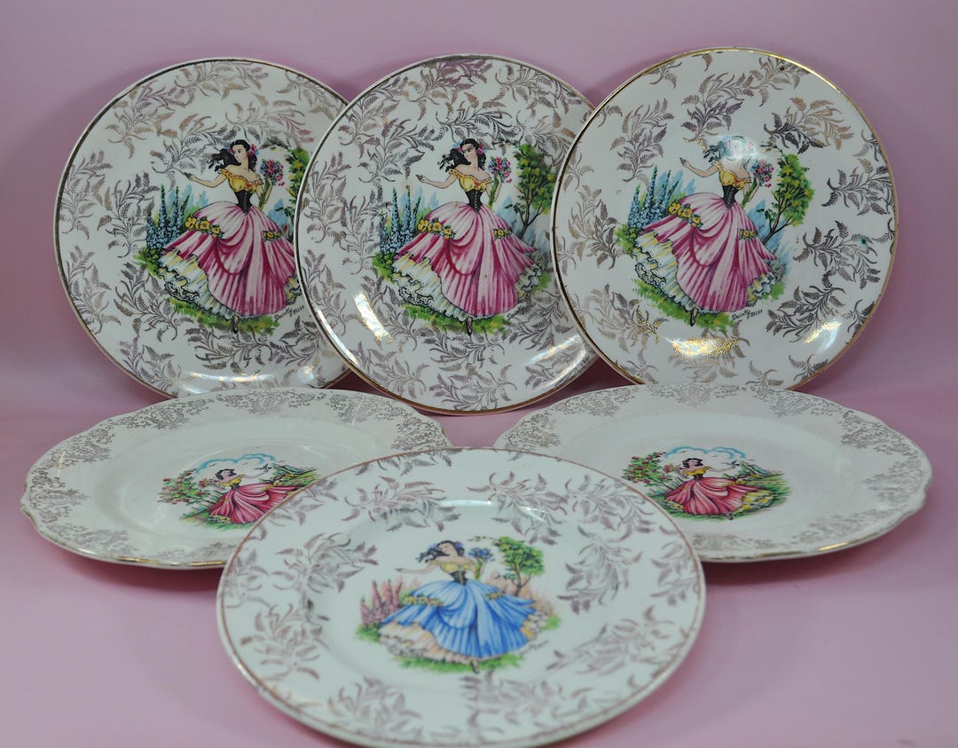 Vintage Cake Plates, Dainty Miss, Gypsy Girl Pattern - Etsy