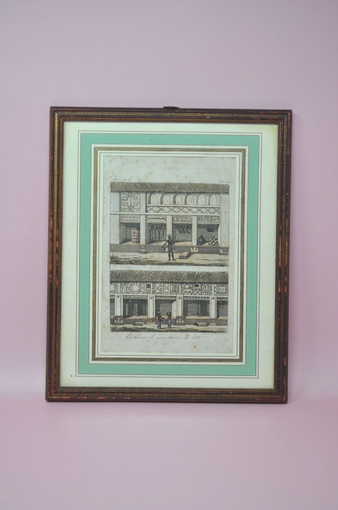 Antique African Architecture Print From a 19th Century Copperplate ...