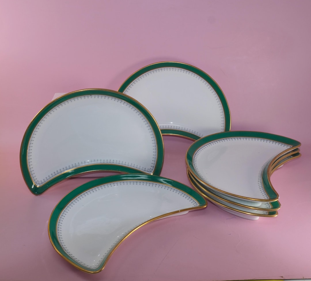 Vintage Half Moon Plates, Crescent Plates FOR ZACHARY - Etsy
