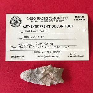 5581, Holland Point, Indian Arrowhead, Indian Artifact, Arkansas ...