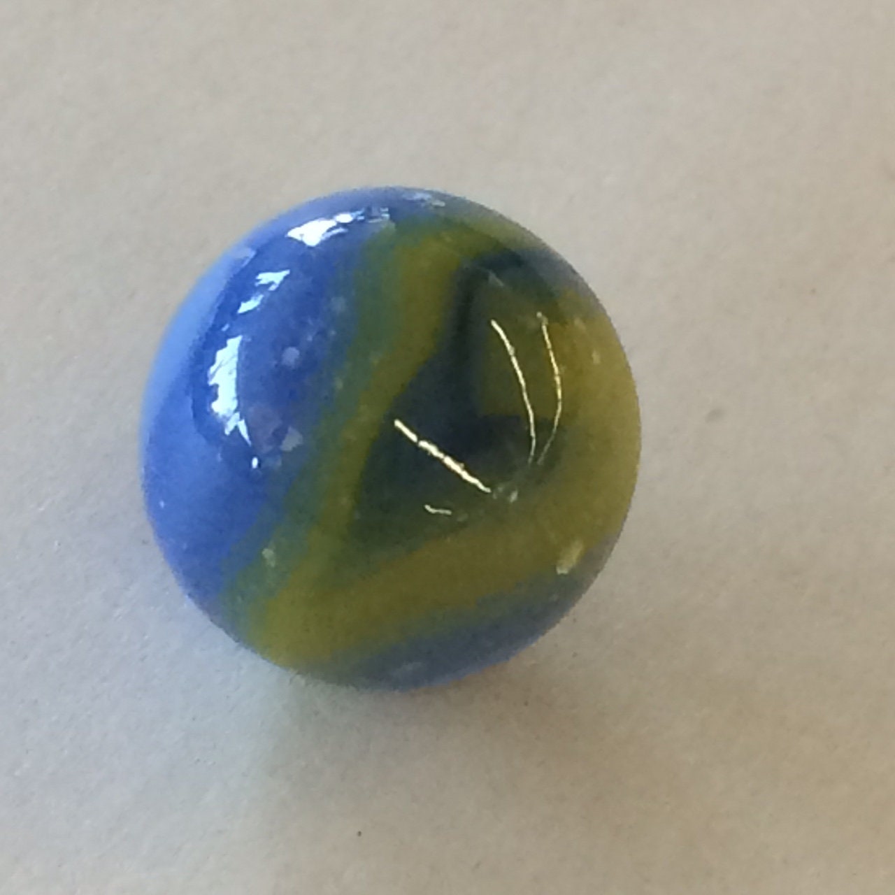 Collectibles Vaseline Glass Marble Old Marble Vaseline Glass Blue ...