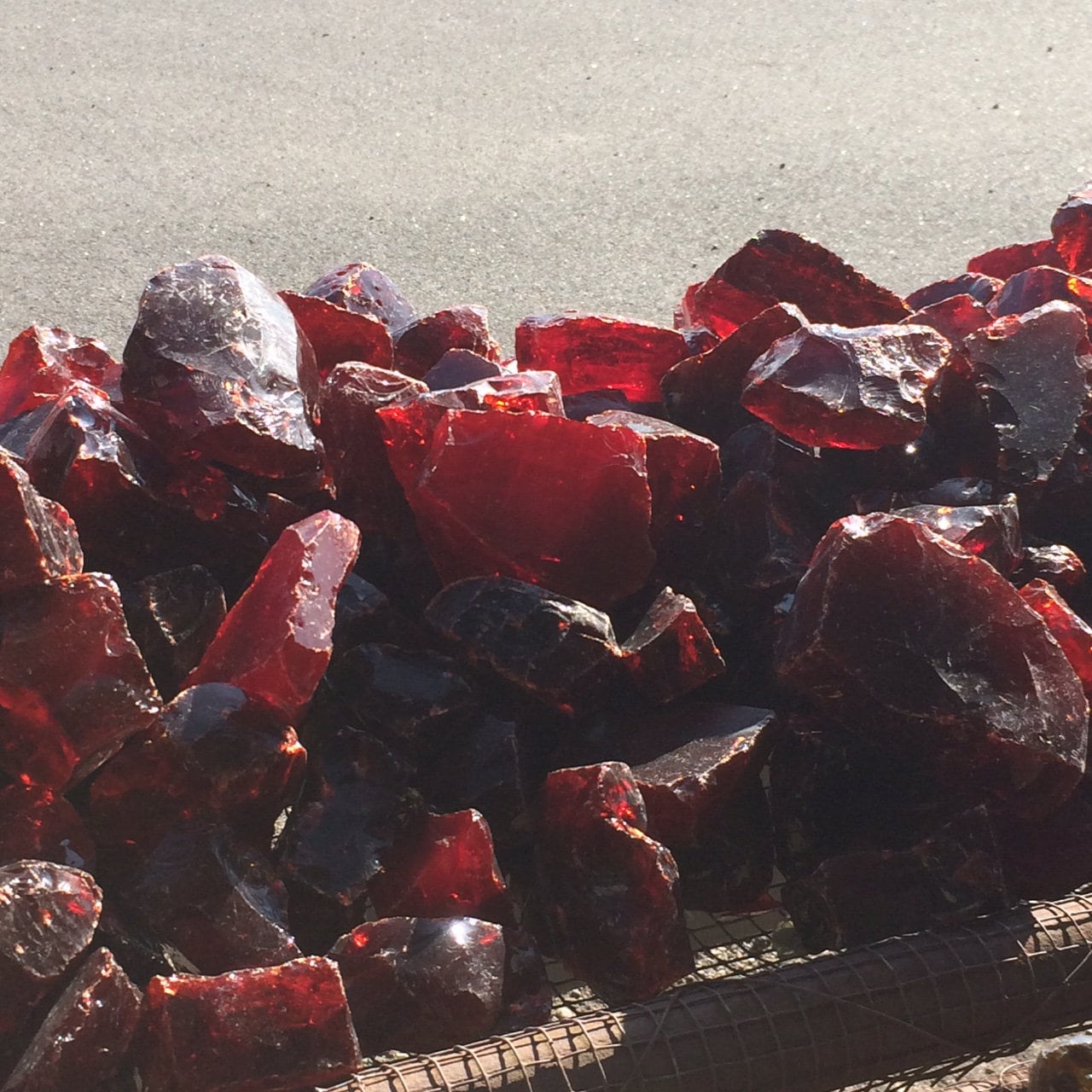 Blood Red, Lot 5 Lbs, Slag Glass Cullet, Landscaping Rock, Sorcerer ...