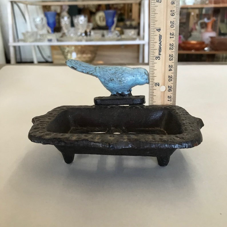 Vintage Soap Dish Cast Iron Bluebird Blue Bird Bathroom - Etsy