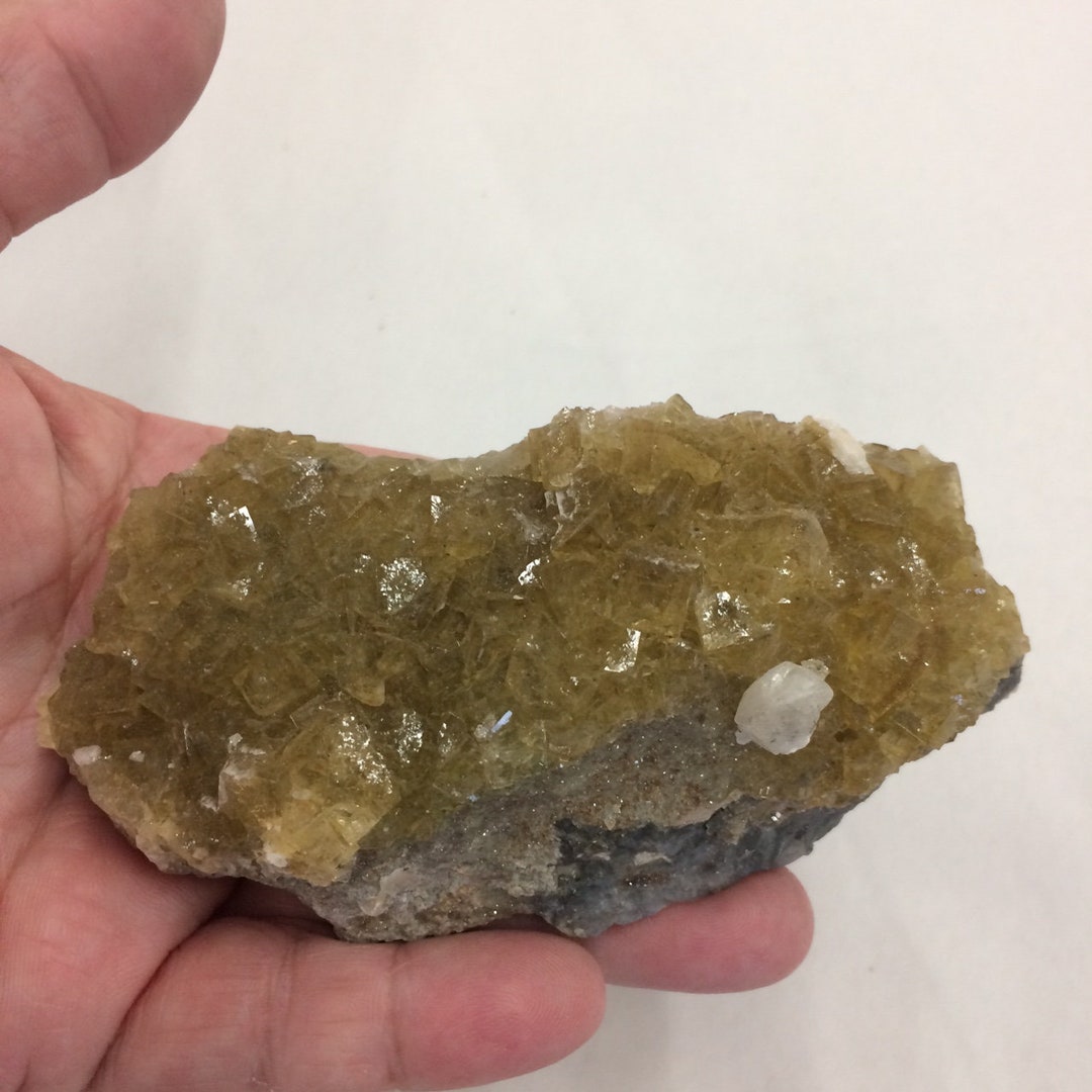 Gemmy, Natural, Gold, Fluorite, Crystals, Display Specimen, 312 Grams ...