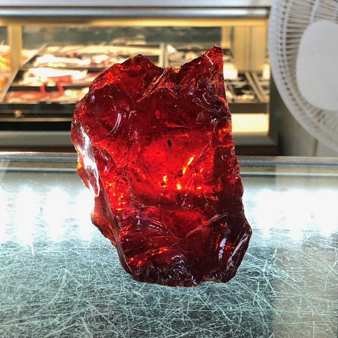 Blood Red, 10.6 Oz, Aquarium Rock, Slag Glass Rock, Slag Glass Cullet ...