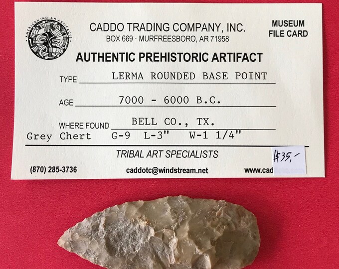 5582, Lerma Rounded Base Point, Indian Arrowhead, Indian Artifact ...