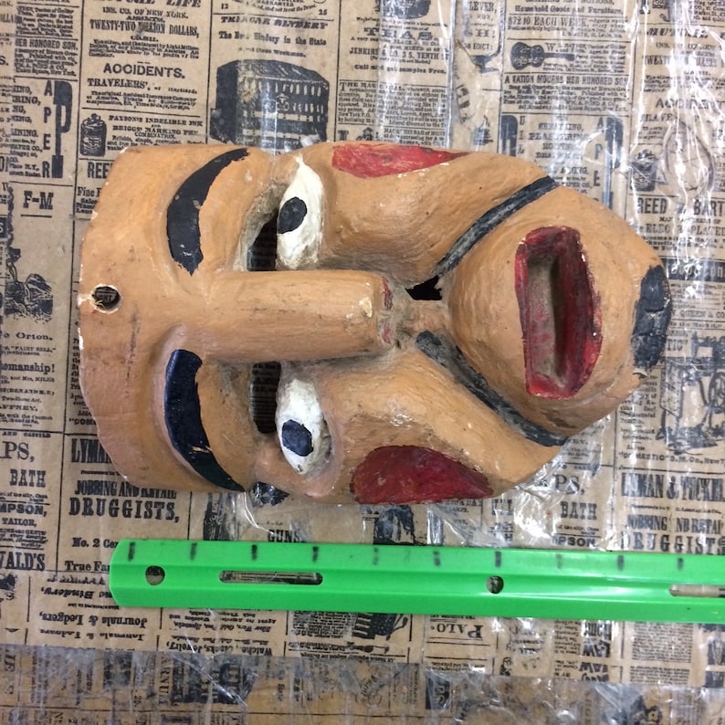 Vintage, Coconut, Mask, Vintage Mask, Wooden Mask, Carved Mask, Painted ...