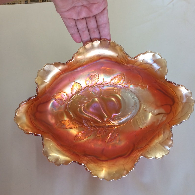 Vintage Carnival Glass, Orange Carnival Glass, Dugan, 1920's, Dugan ...