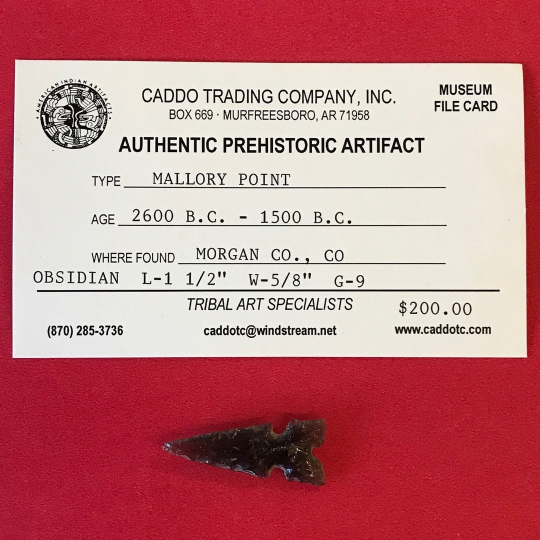 5601, Mallory, Arrowhead, Native American, Obsidian, Colorado, Point ...