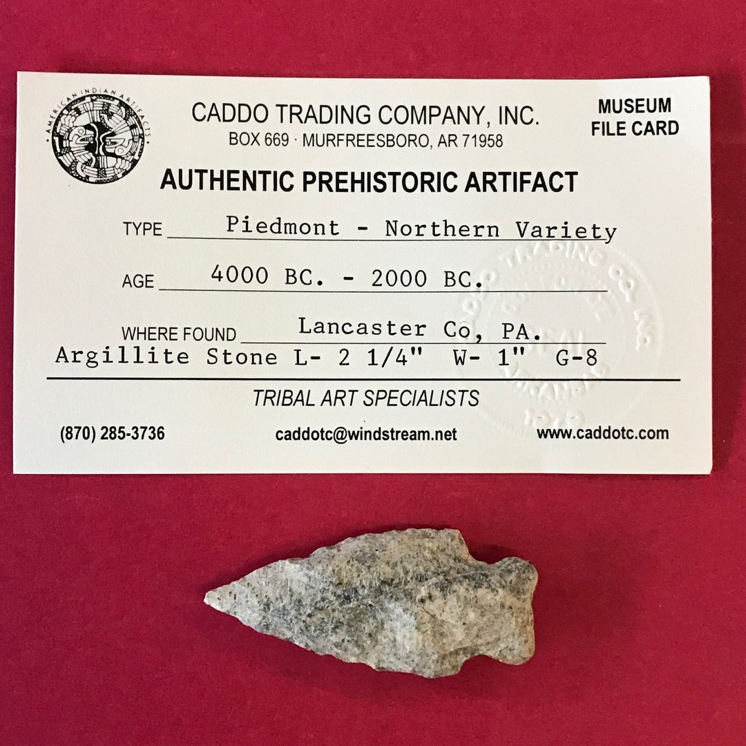 6783, Piedmont, Arrowhead, Native American, Argillite, Pennsylvania ...