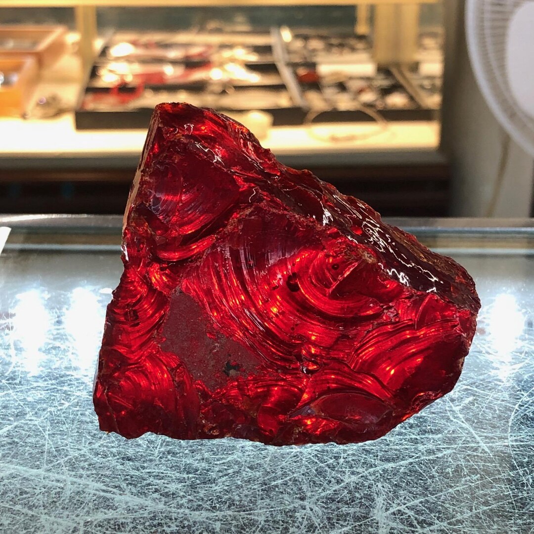 Blood Red, 7.8 Oz, Aquarium, Rock, Slag Glass, Slag Glass Cullet, Red ...