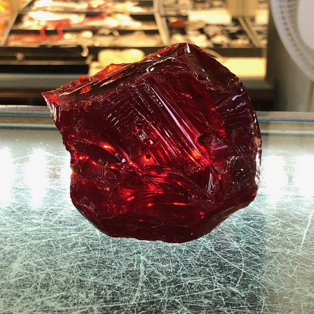 Blood Red, 9.5 Oz, Aquarium Rock, Slag Glass Rock, Slag Glass Cullet ...