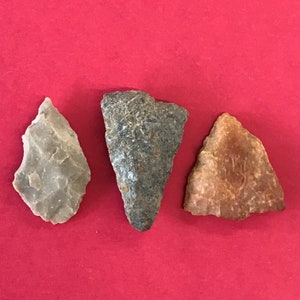 6611, Lot of 3, Missouri, Authentic, Indian, Arrowhead, Archaic, Native ...
