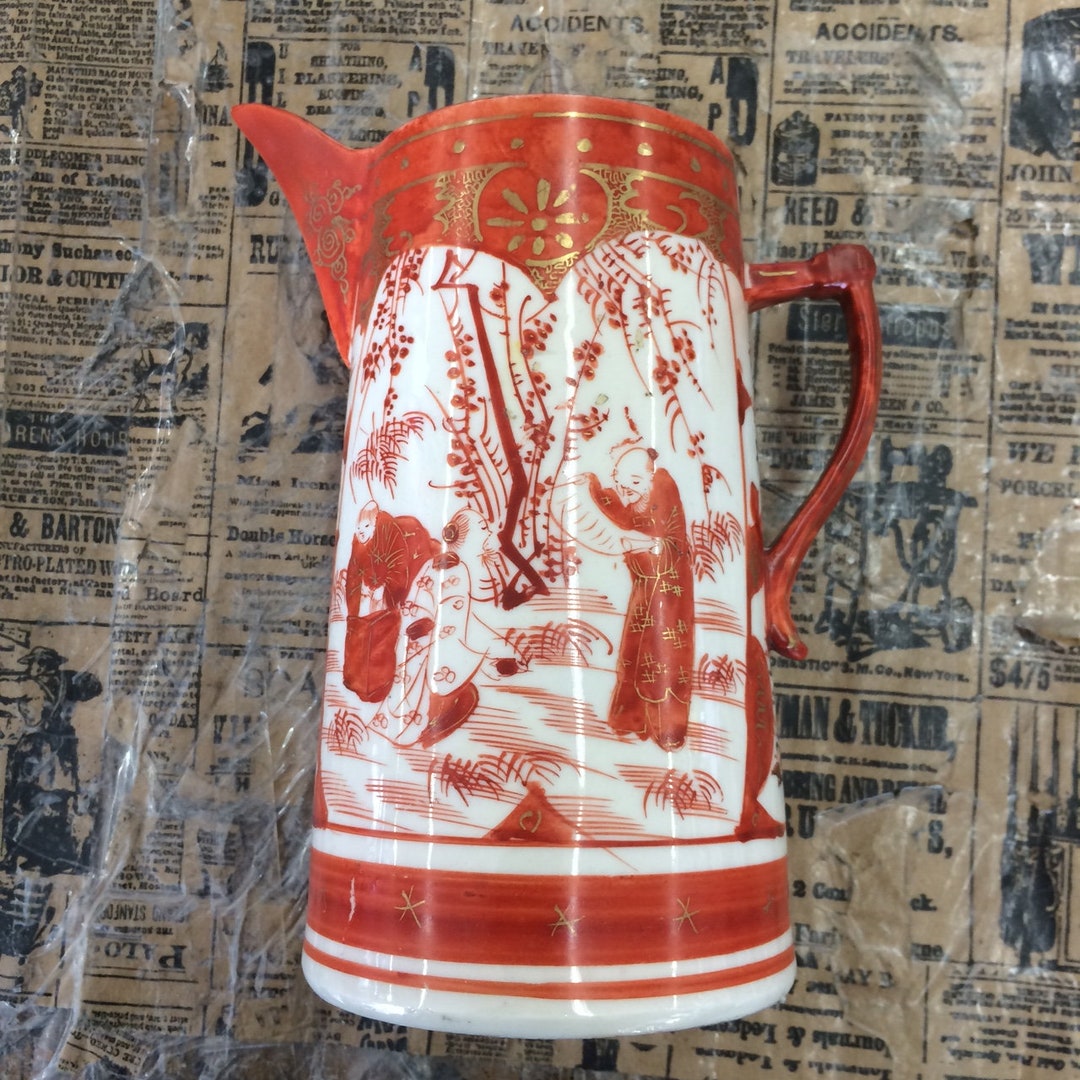 Antique, Kutani Pitcher, Dai Nippon Porcelain, Kutani Pitcher, Antique ...