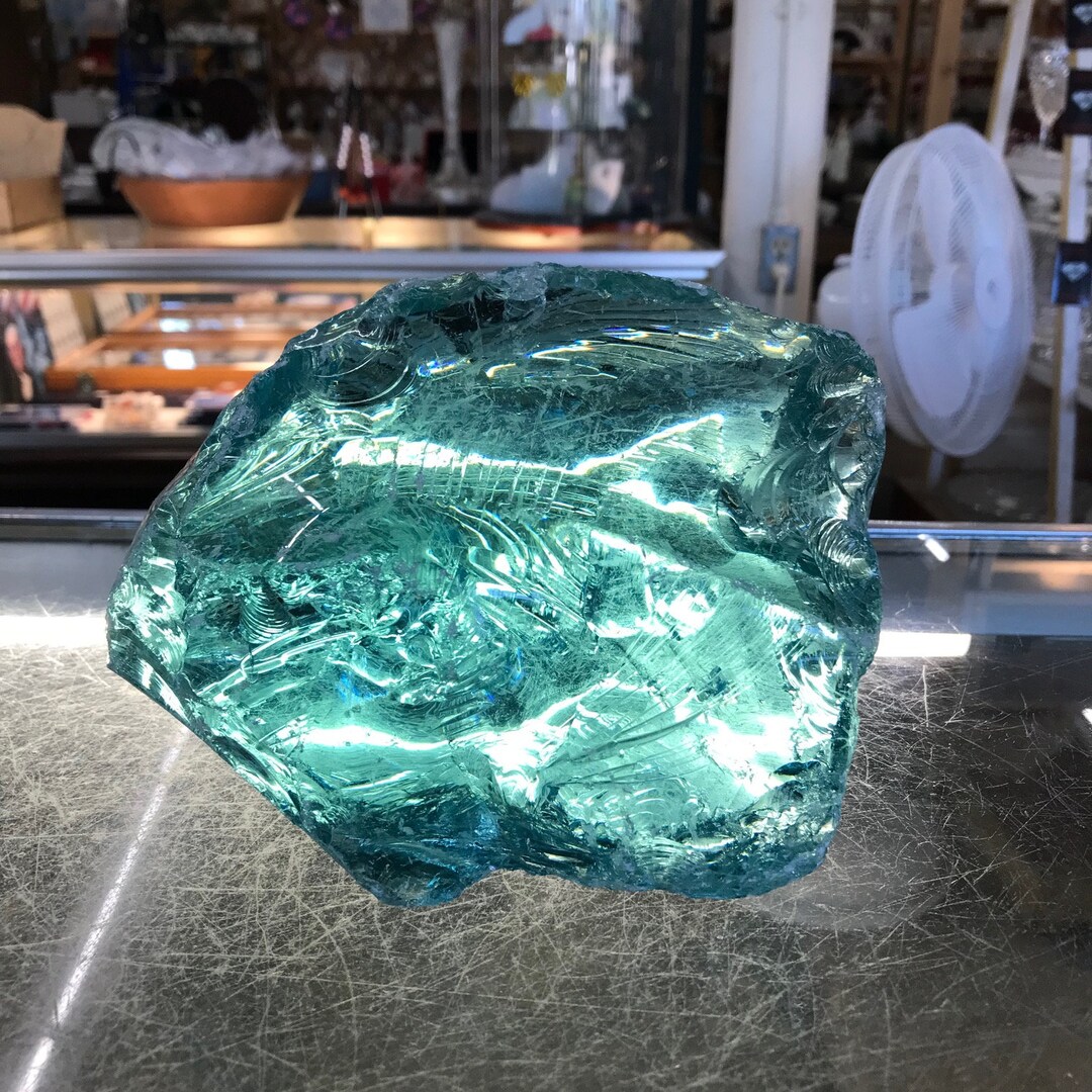 Teal 65 Aquarium Rock Slag Glass Cullet Sorcerer Stone Etsy
