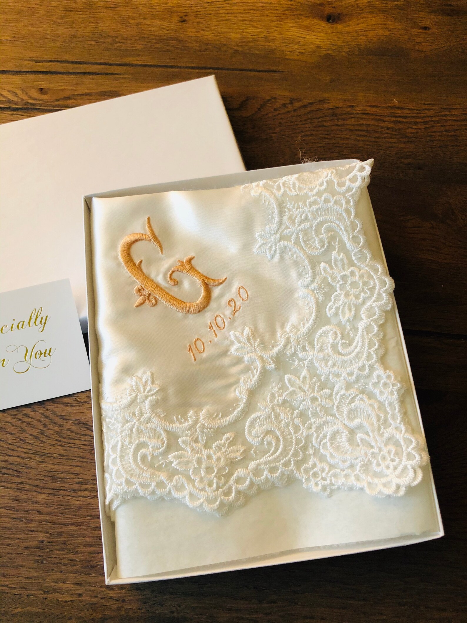 Bridal Wedding Handkerchief With Elegant Lace Edge Great for - Etsy