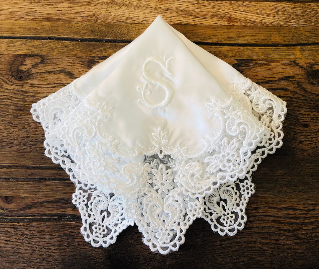 Personalized Bridal Handkerchief – Elegant Lace Wedding Gift - Etsy