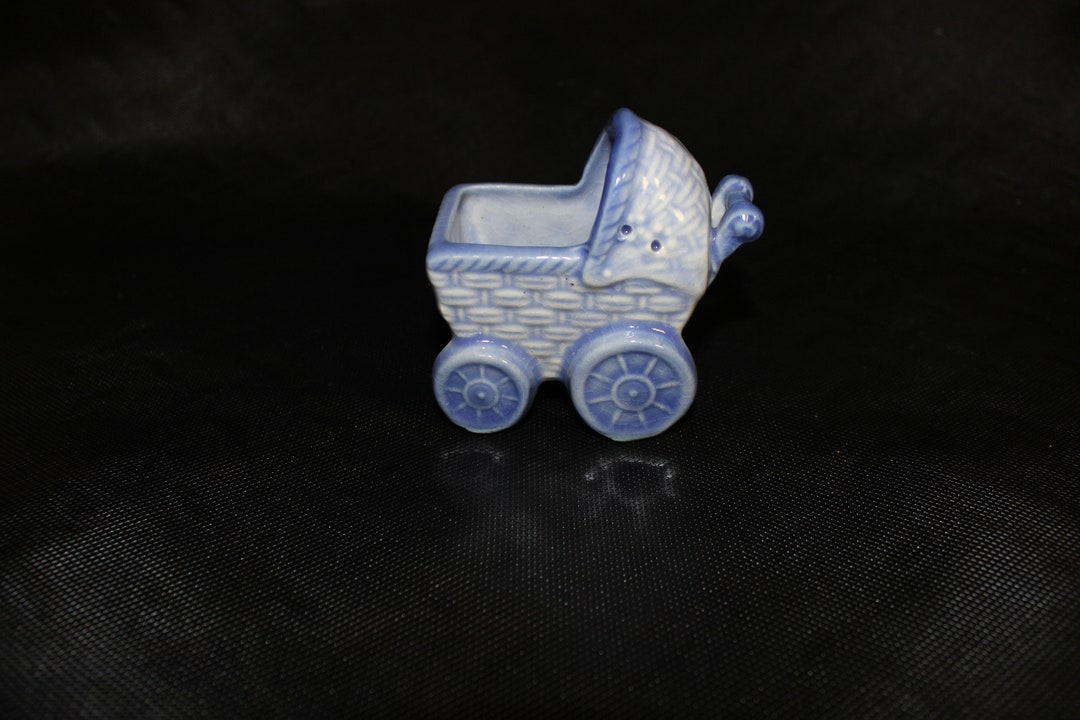 Blue Baby Buggy Carriage Planter Nursery Decor Baby Shower Mother's Day ...