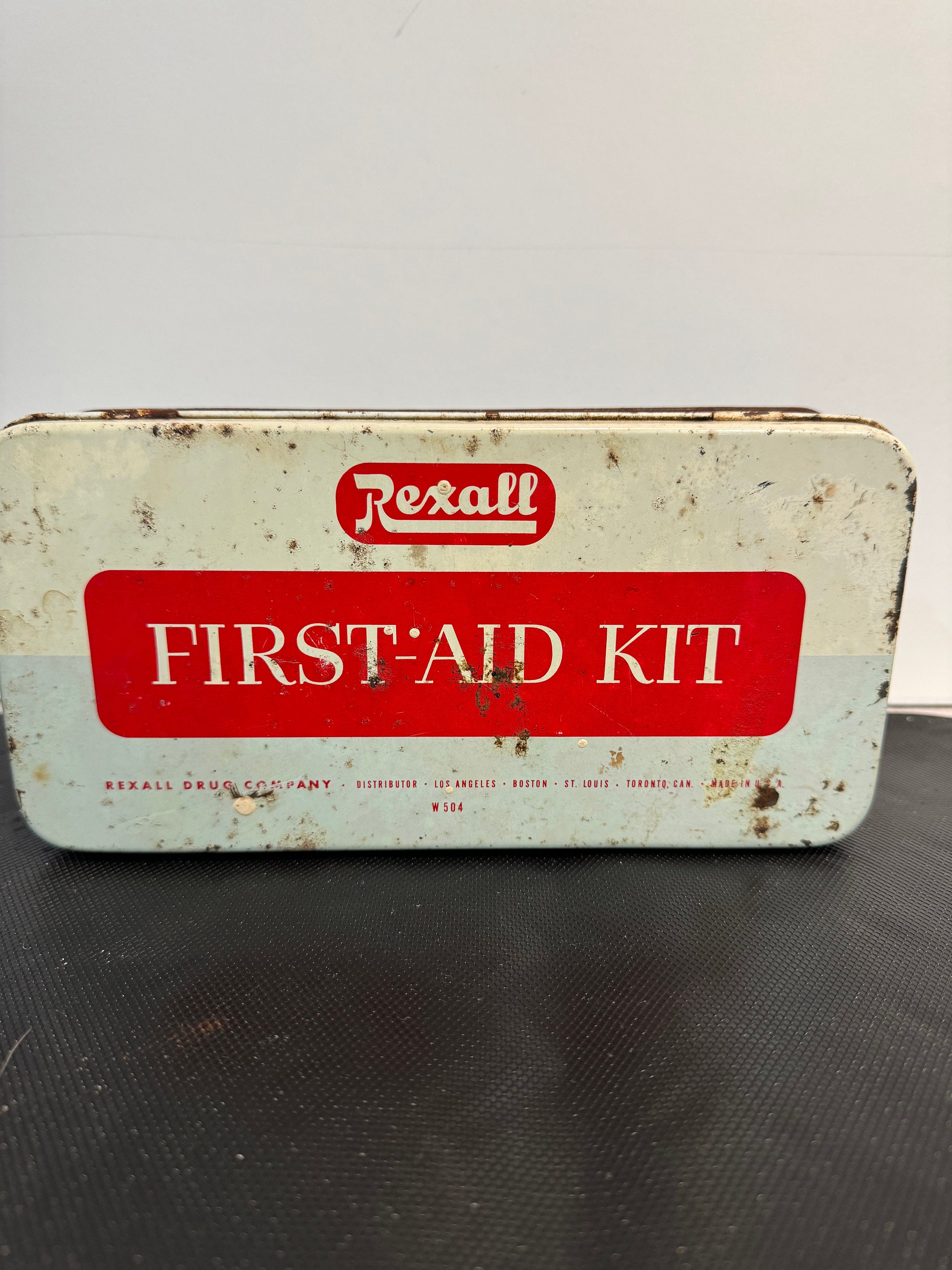 Vintage First Aid Kit Metal Box Rexall Drug Company Storage - Etsy