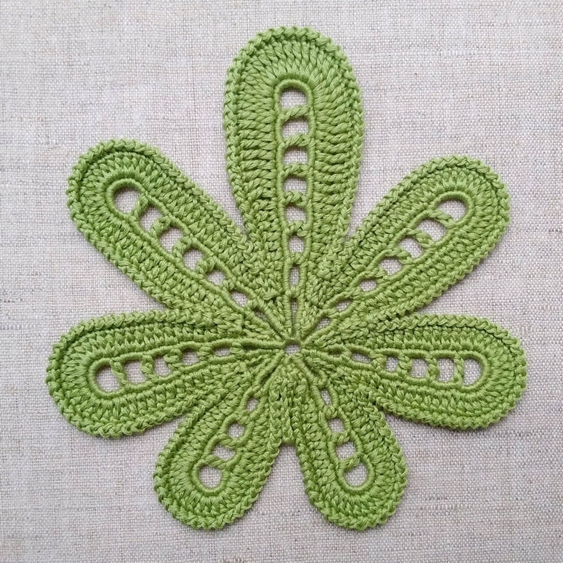 Crochet Fantasy Leaves PDF PATTERN, Irish Crochet Written Pattern ...