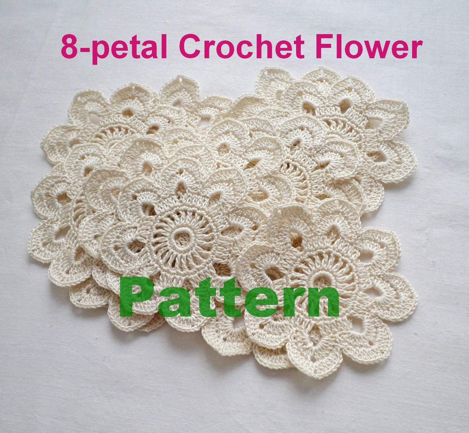 Crochet Flower Pattern, Irish Crochet Written Pattern, Simple Floral ...