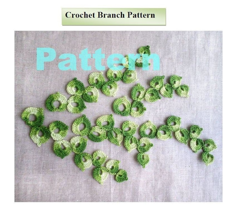 Crochet Branch Pattern, Irish Crochet Written Pattern, Simple Floral ...