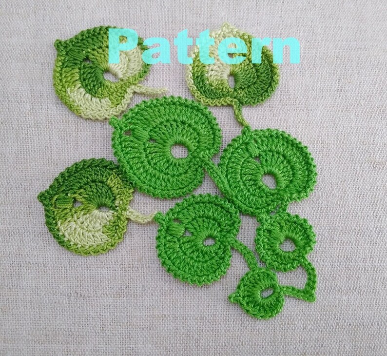 Crochet Leaves With Edging PDF PATTERN Irish Crochet Written - Etsy