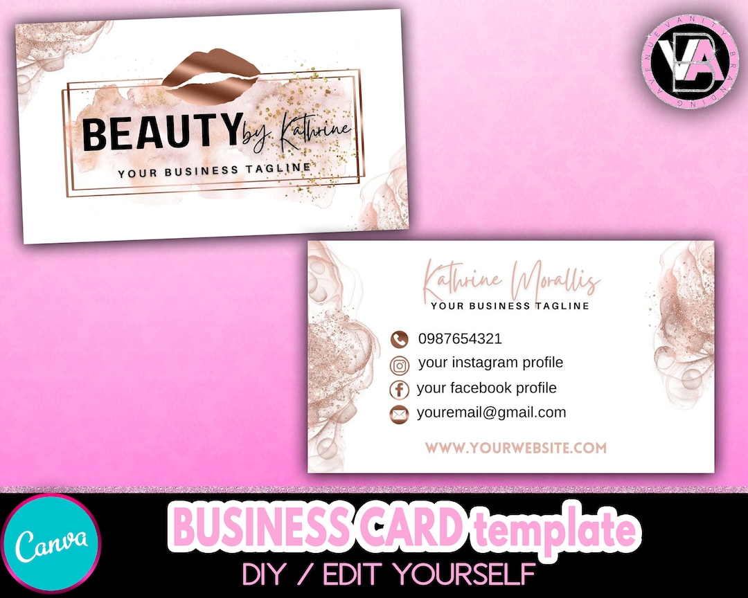 Makeup Business Card, Business Card for Makeup, MUA Business Card ...