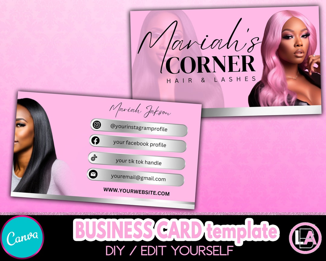 Hair Business Card, Wig Install Business Card, Makeup Card, Lash ...