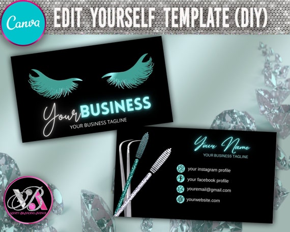 DIY Lashes Business Card Eyelashes Business Card Lash | Etsy