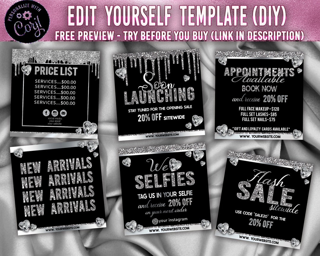 DIY Silver Flyers Beauty Flyers Sale Flyer Flyer Design - Etsy