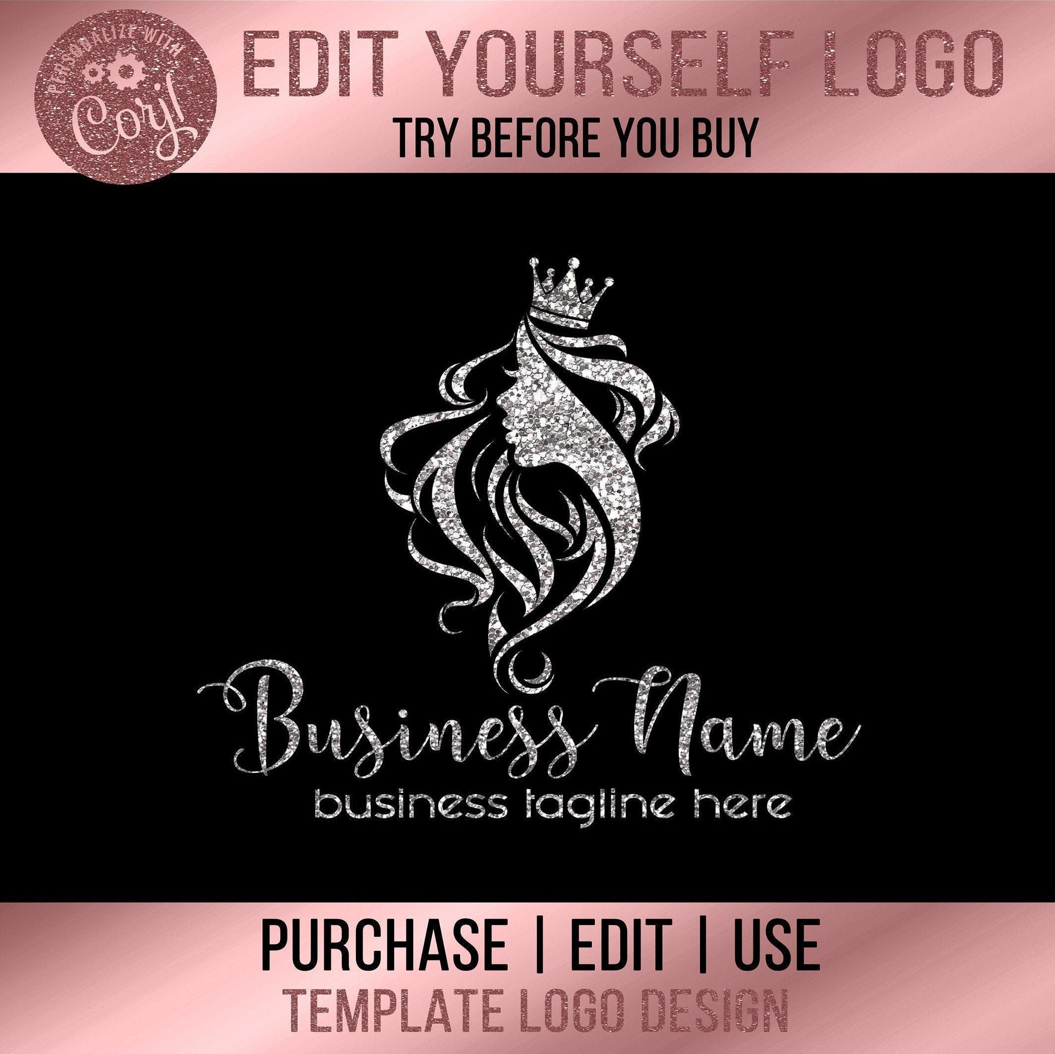 DIY Hair Logo Beauty Logo Hair Extensions Logo Wigs Logo | Etsy