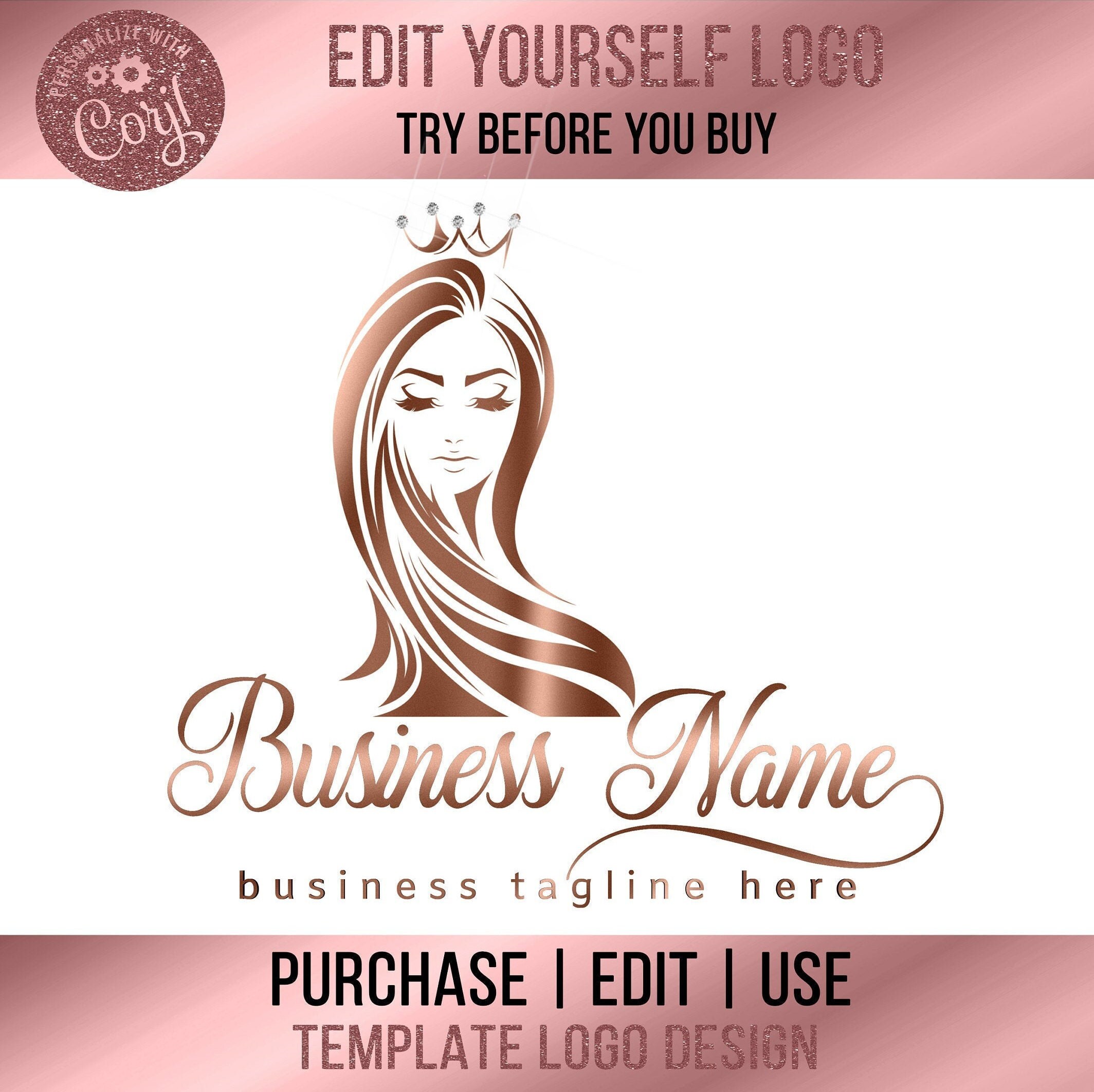 DIY Hair Logo Hair Extensions Logo Wigs Logo Hair Salon | Etsy