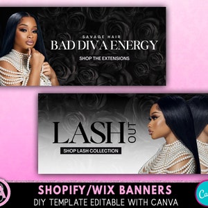 Shopify Banners for Hair, Hair Banners, Website Banners, Shopify ...