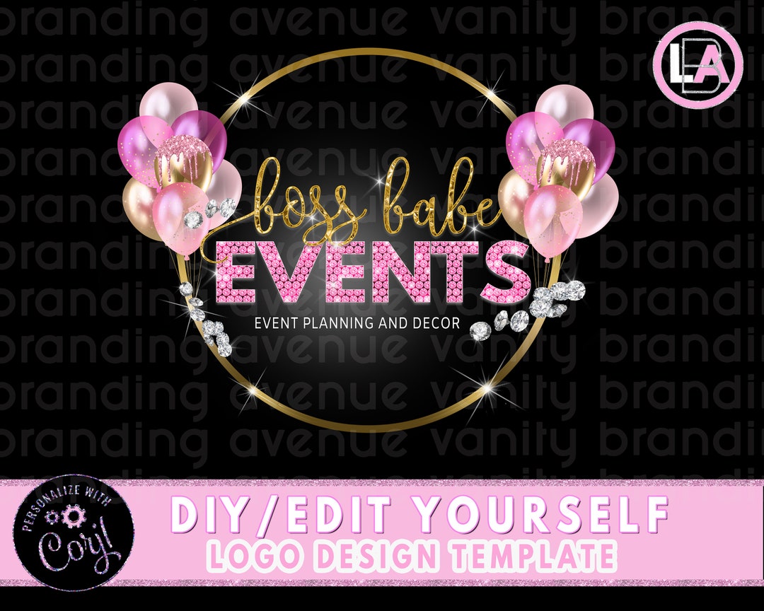 Balloons Logo Design, Event Planner Logo, Party Planner Logo, Party ...