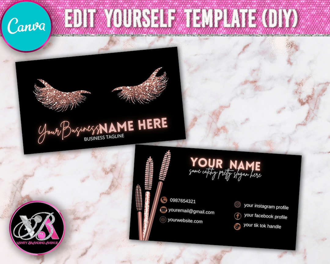 Lashes Business Card Eyelashes Business Card Lash Tech Card - Etsy