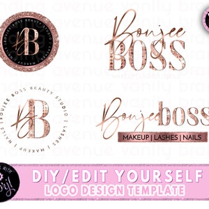 Circular Logo, Submark Logo, Monogram Logo, Makeup Artist Logo, MUA ...